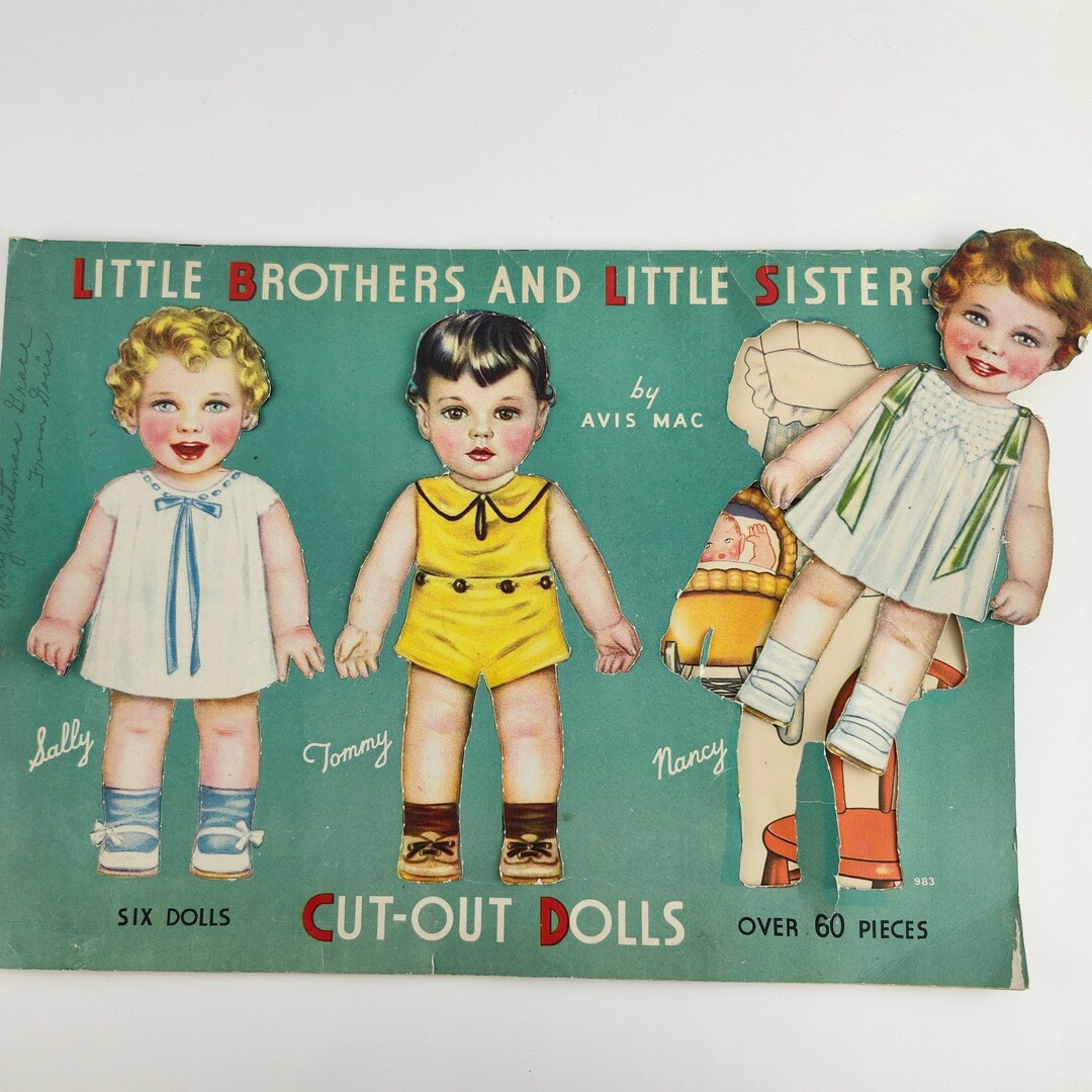 Vintage 1930s Paper Dolls Book / Little Brothers and Little Sisters by ...