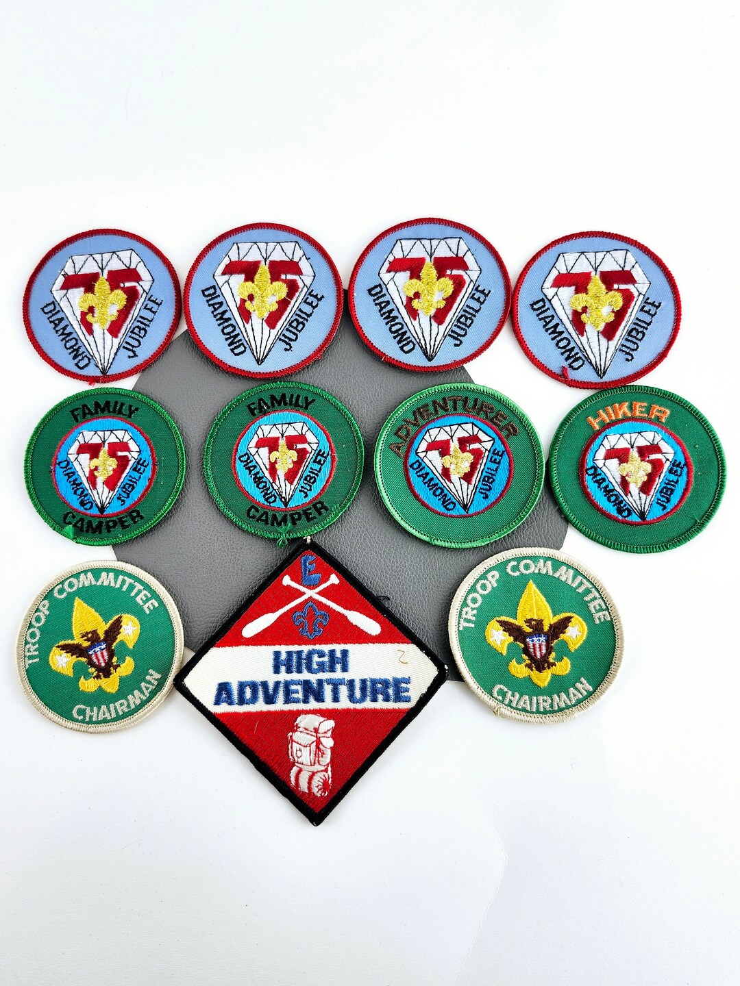 Boy Scout Badges Iron on Patches Vintage 80s Diamond Jubilee, Family ...