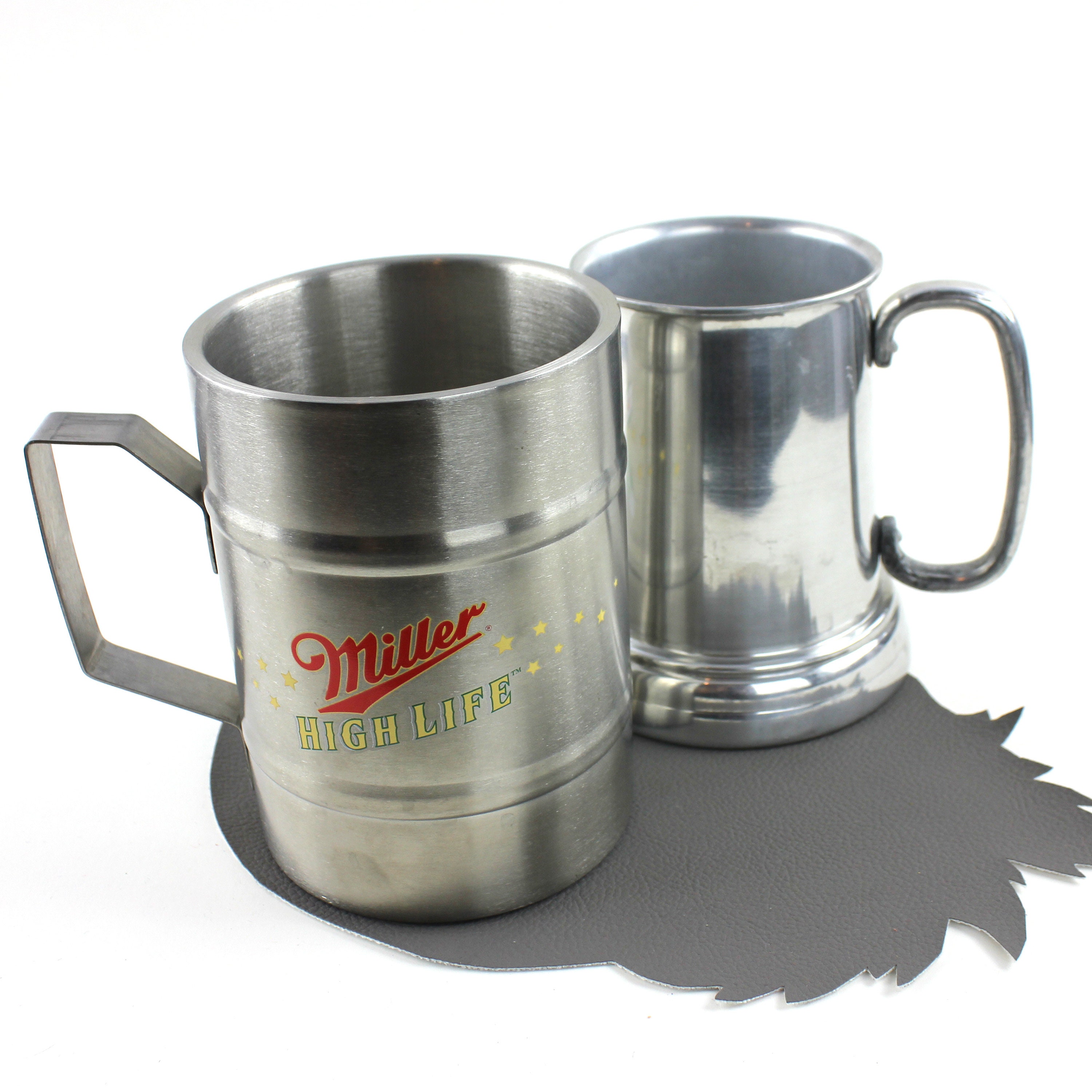 Vintage Miller High Life Metal Mugs Set of 2 / Collectible Metal Beer ...