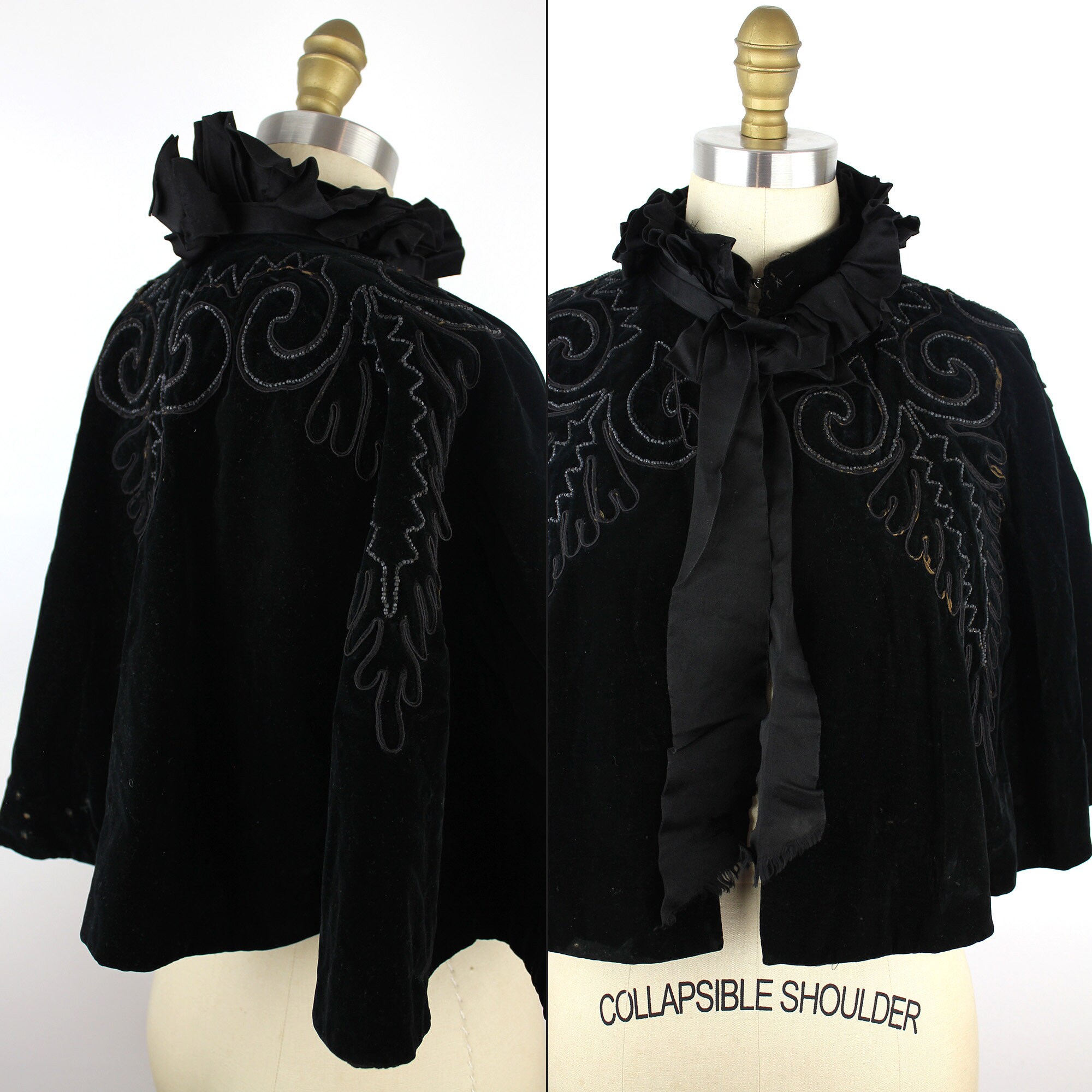 Black Velvet Cloak 19th Century / Berlin Cloak Company / Edwardian ...