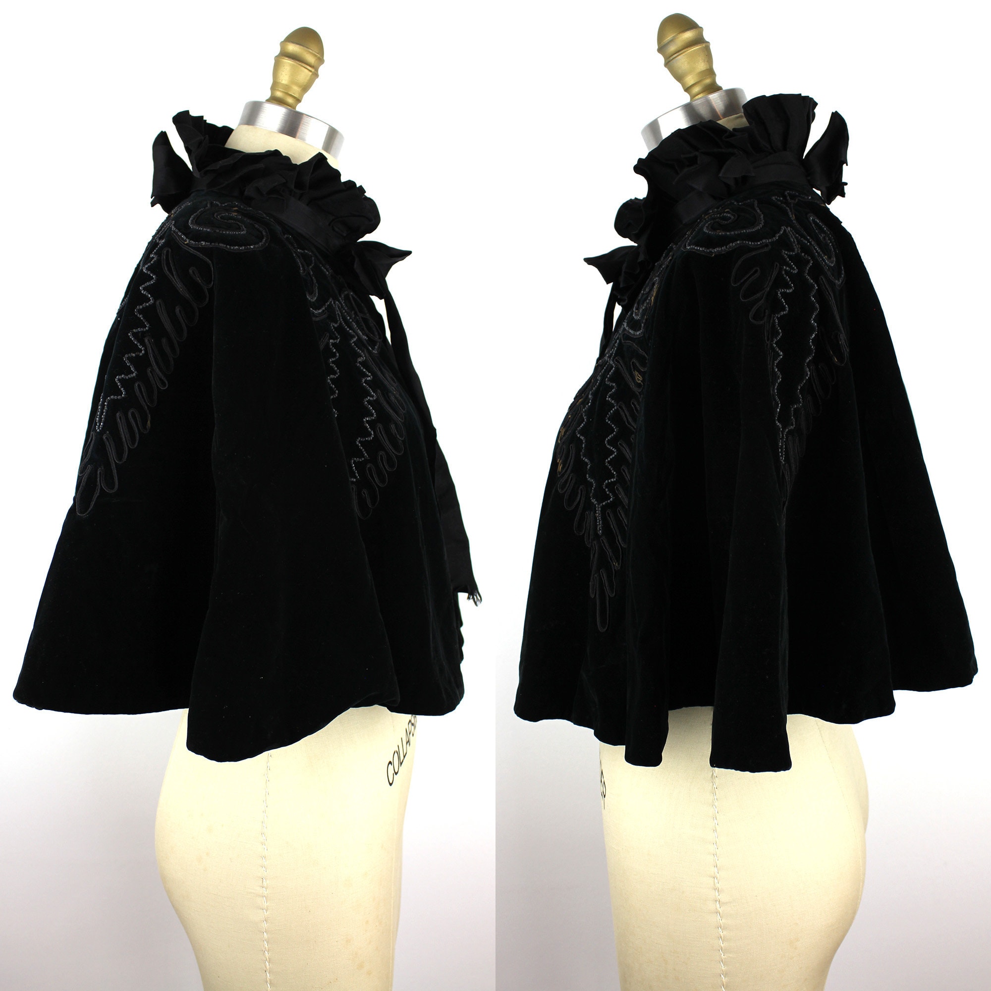 Black Velvet Cloak 19th Century / Berlin Cloak Company / Edwardian ...