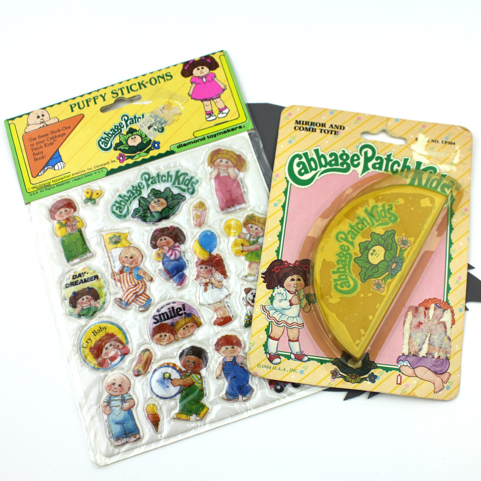 Vintage Cabbage Patch 80s Puffy Stickers & Comb Mirror Set / Cabbage ...