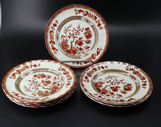 Copeland Spode Indian Tree Set of 4 Salad Plates / Hand Painted ...
