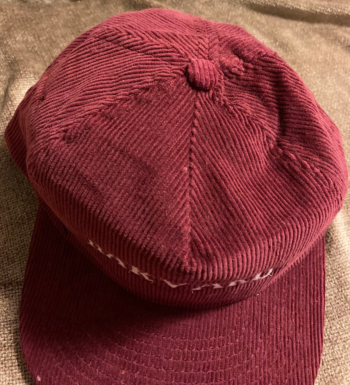 Harvard Hat/embroidered, 1980s Crimson Corduroy Hat, Snap Back Baseball ...