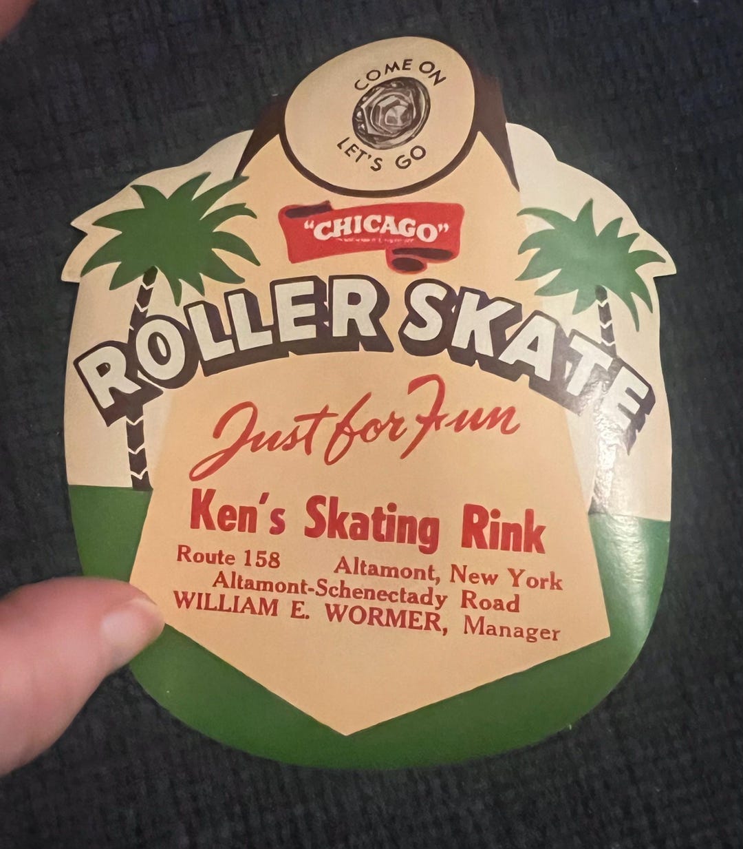 Ken's Roller Skating Rink Sticker Decal Label Altamont Schenectady NY ...