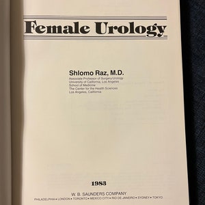 Female Urology by Shlomo Raz - Etsy