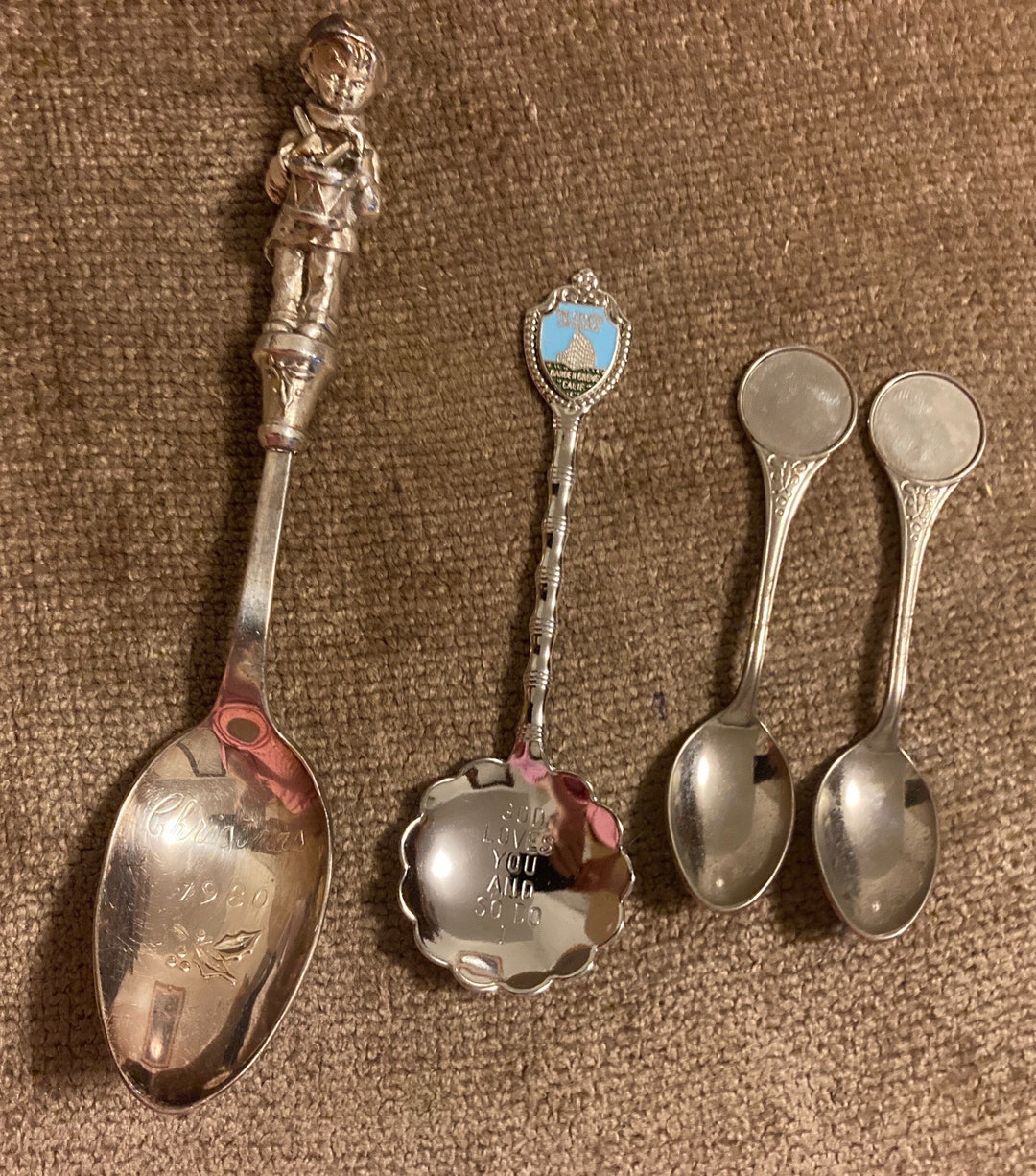 Souvenir Spoons, Reed & Barton Christmas Drummer Boy, Crystal Cathedral ...