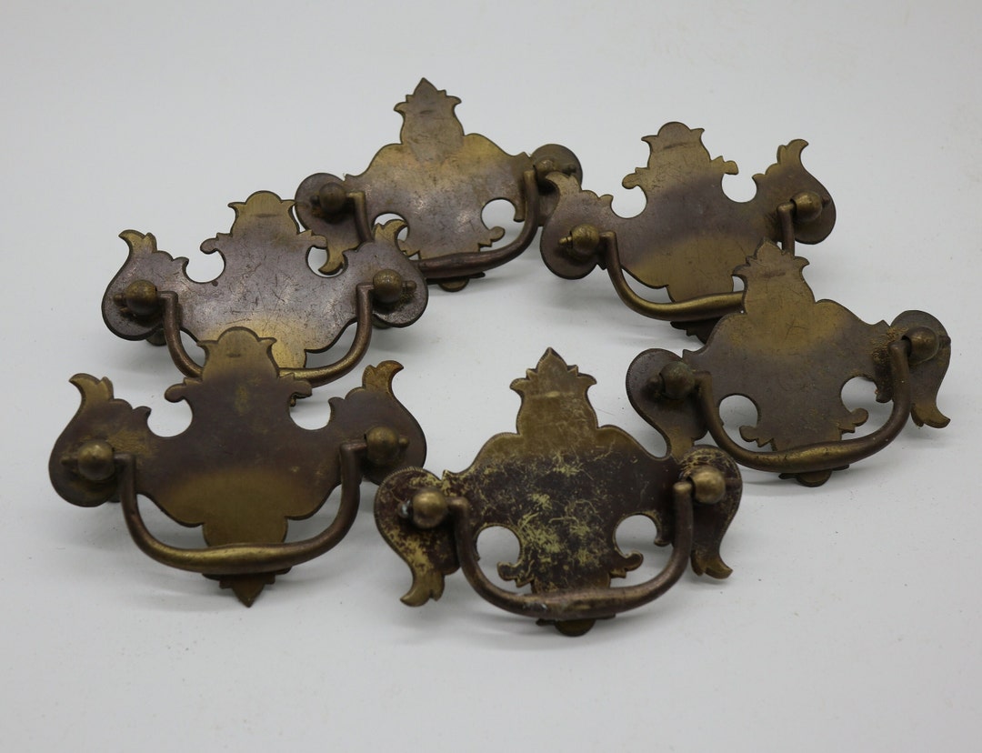 1800s Six Batwing Drawer Pulls Bronze Over Brass 4684 - Etsy