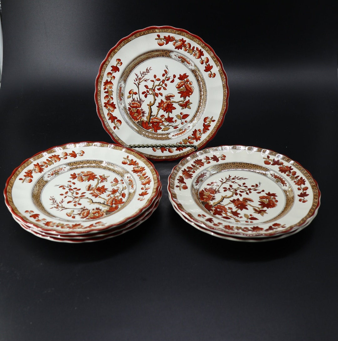 Six Copeland and Spode India Tree Dessert Plates 4 Copeland Spode and 2 ...