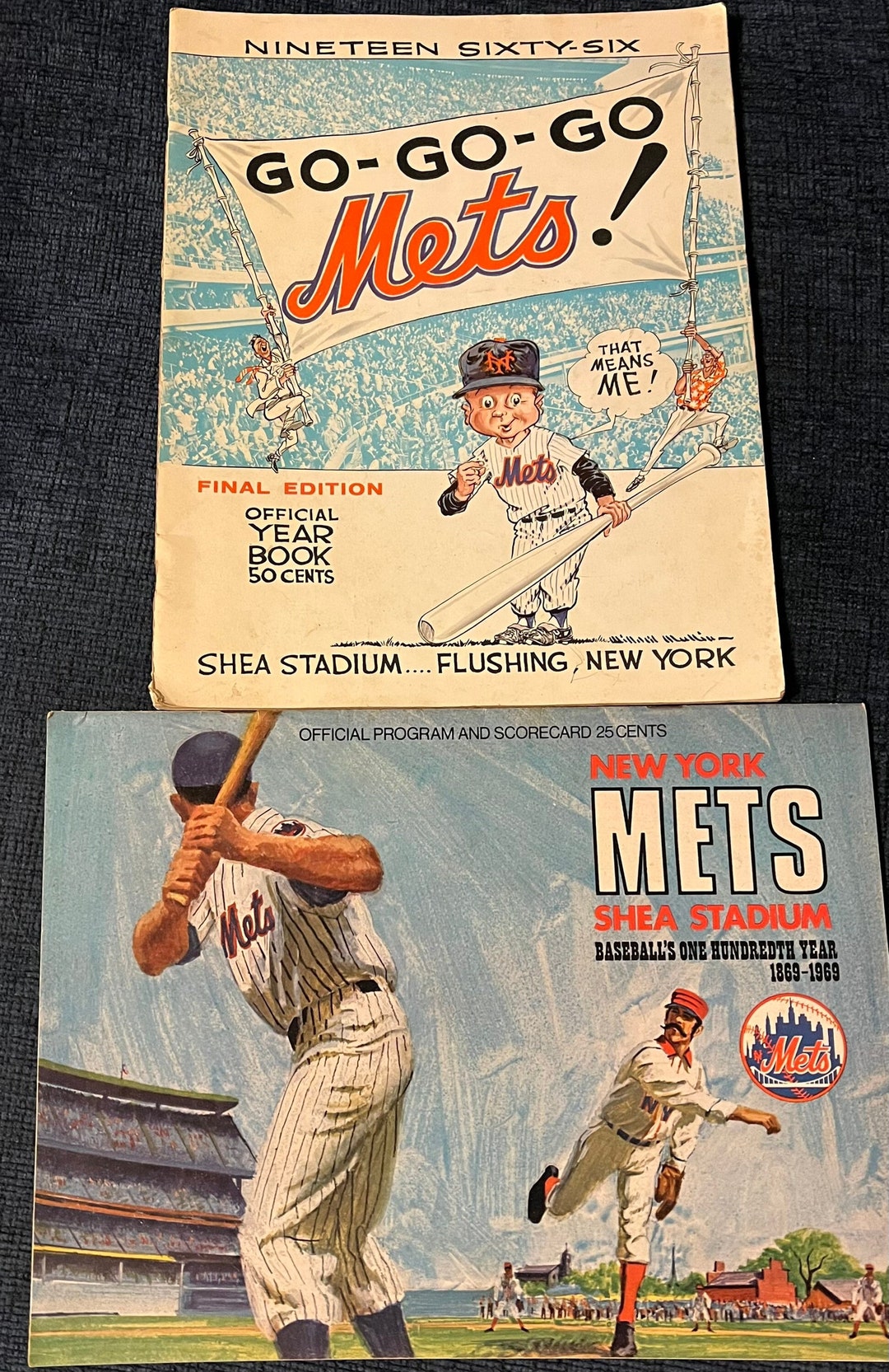 1966 Mets Final Edition Official Year Book and 1969 Official Program ...