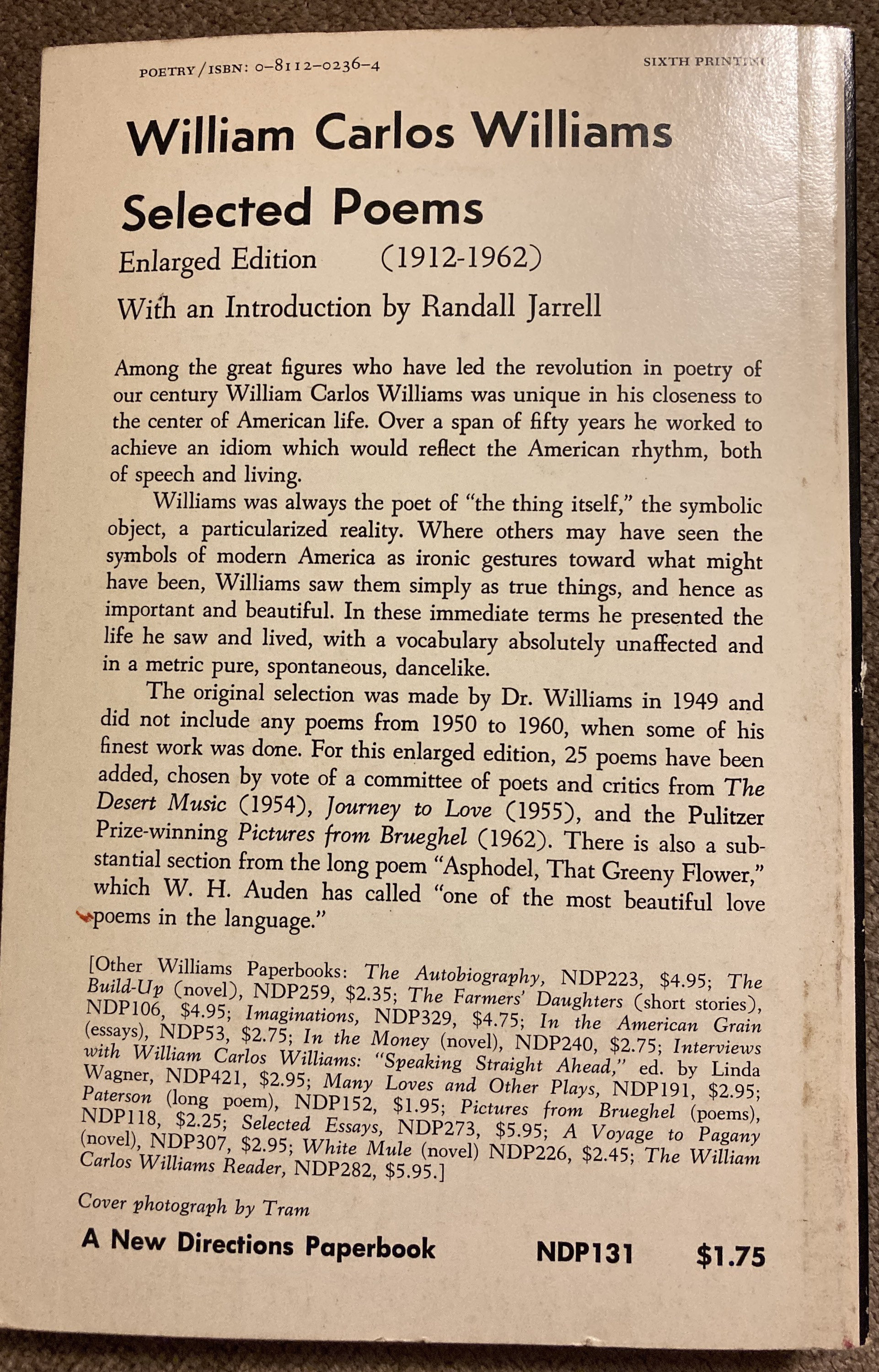 The Selected Poems of William Carlos Williams With an - Etsy UK