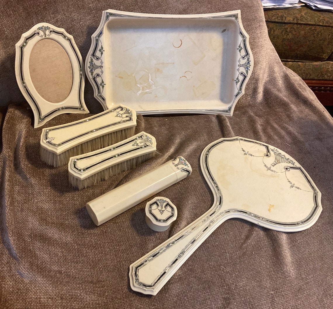 7 piece Ivory Pyralin Trinket or Powder Box Du Barry Dubarry | Etsy