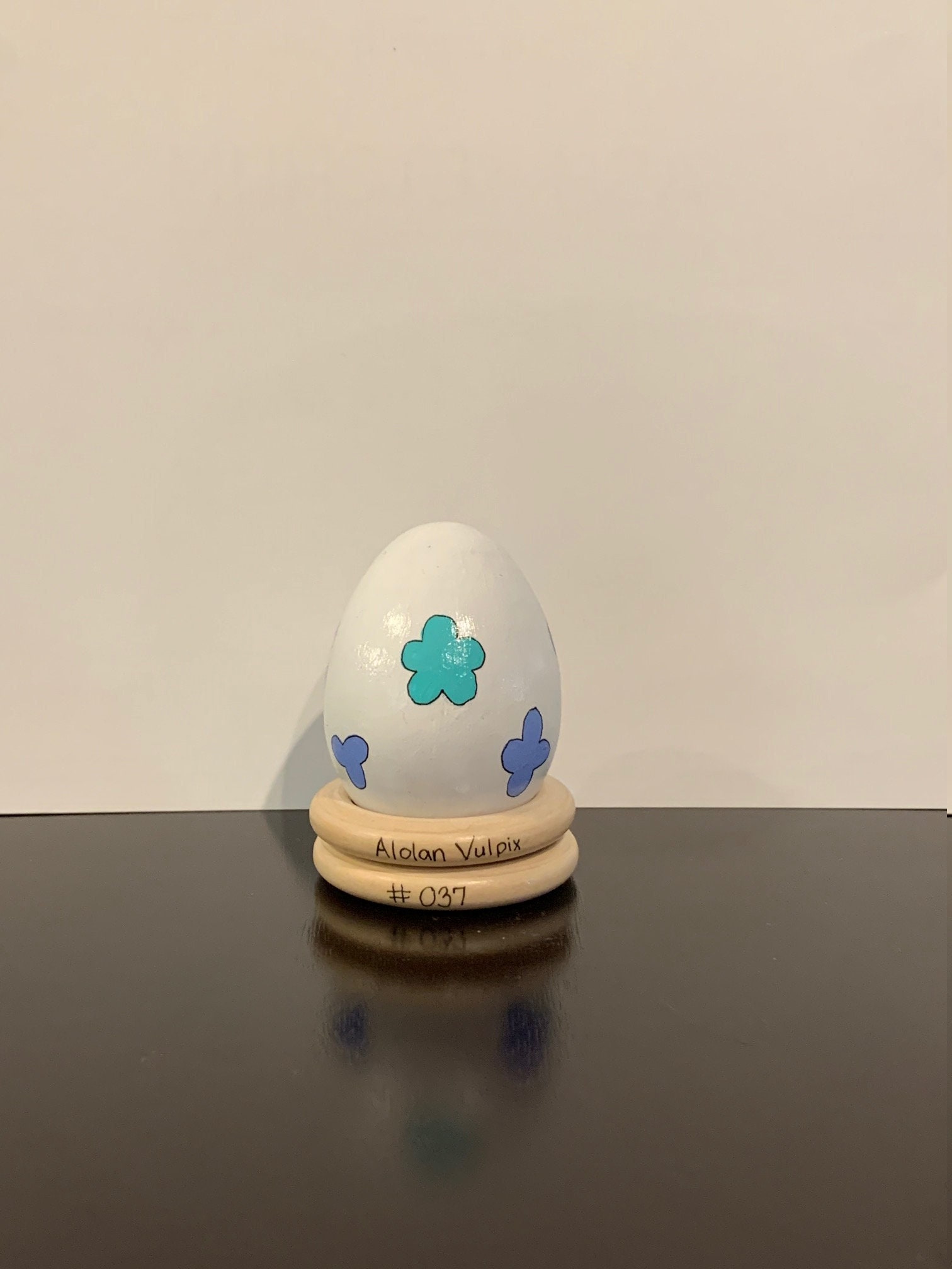 Alolan Vulpix Handpainted Wooden Egg Pet Pokemon Official Trainer ...