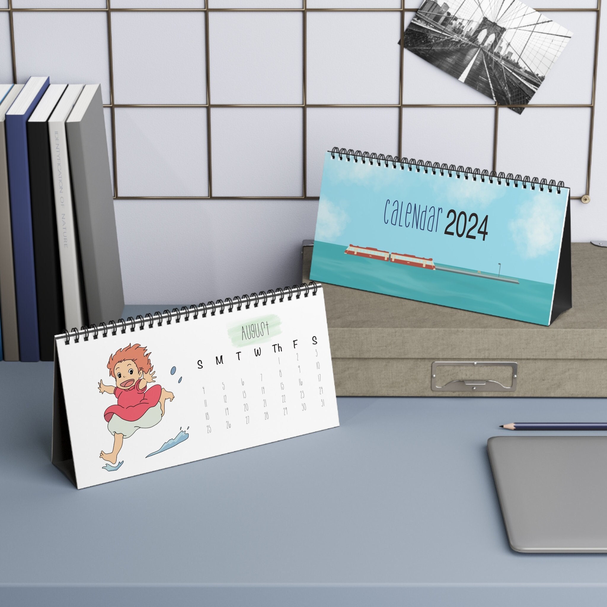 Studio Ghibli Inspired 2024 Desk Calendar Spirted Away, Ponyo, Howls ...