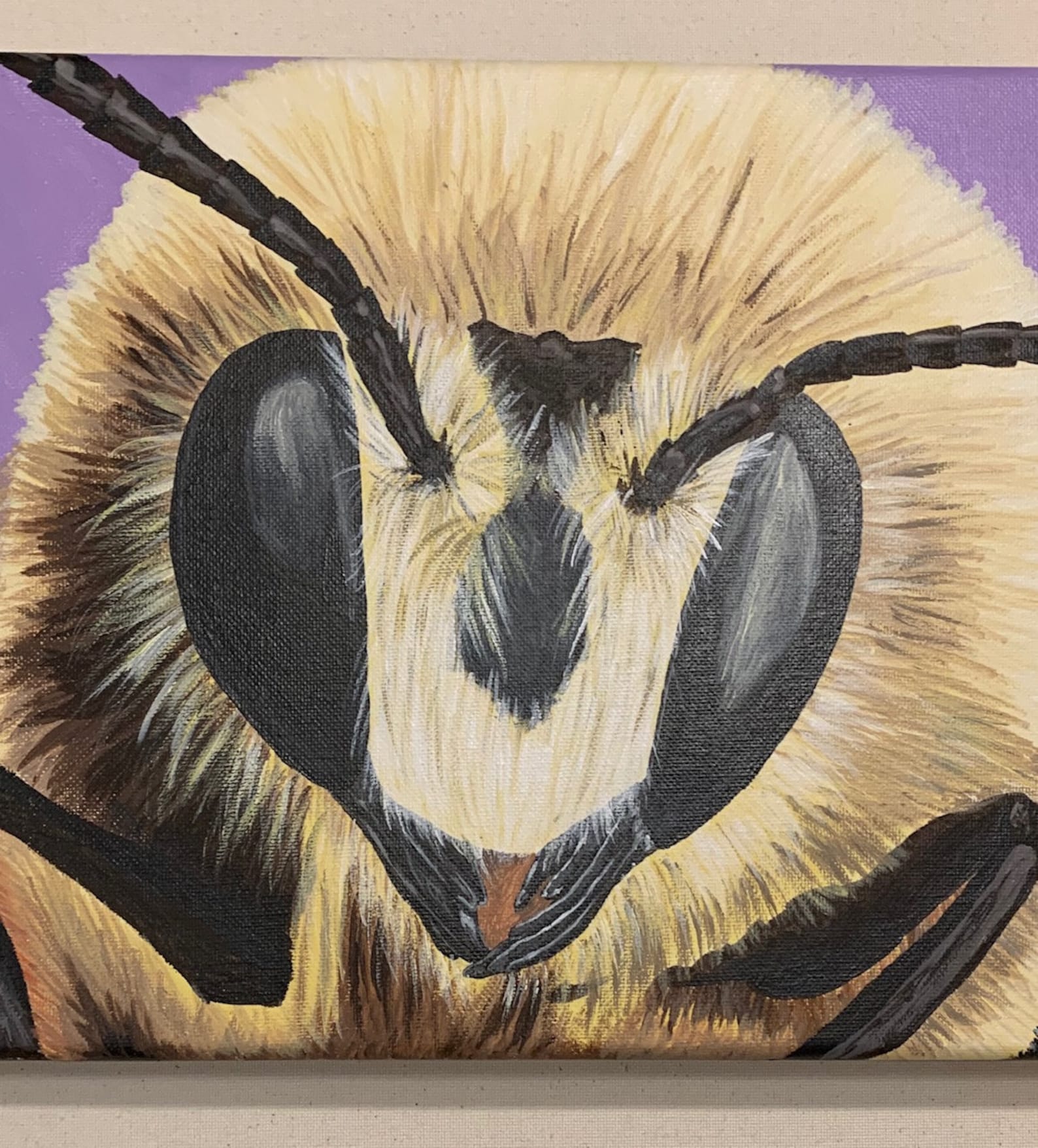 Original Bee Acrylic Painting Honeybee Wall Art Handpainted by - Etsy