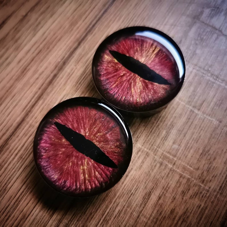 Hand Painted Dragon Eye Plugs. FOR PAIR. - Etsy