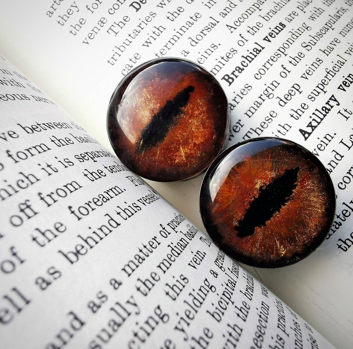 Hand Painted Dragon Eye Plugs. FOR PAIR. - Etsy