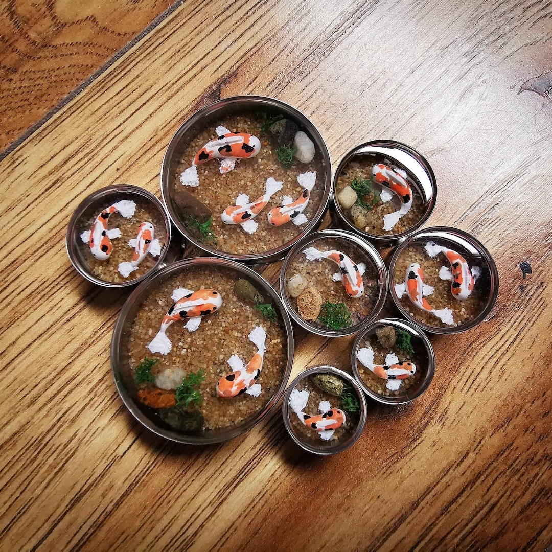 Koi Fish Pond Plugs, Polymer Clay and Resin in a Stainless Steel Plug ...