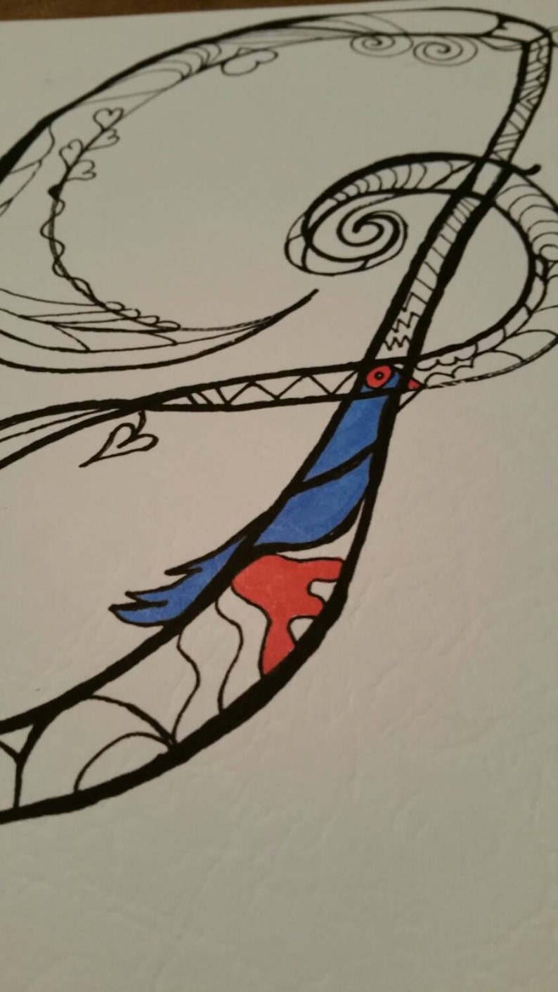 Instant Download Letter J Tweet Tweet by Budrfli Adult Coloring Page ...