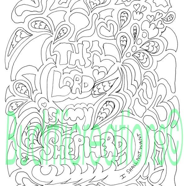 Psalm 23 Coloring - Etsy