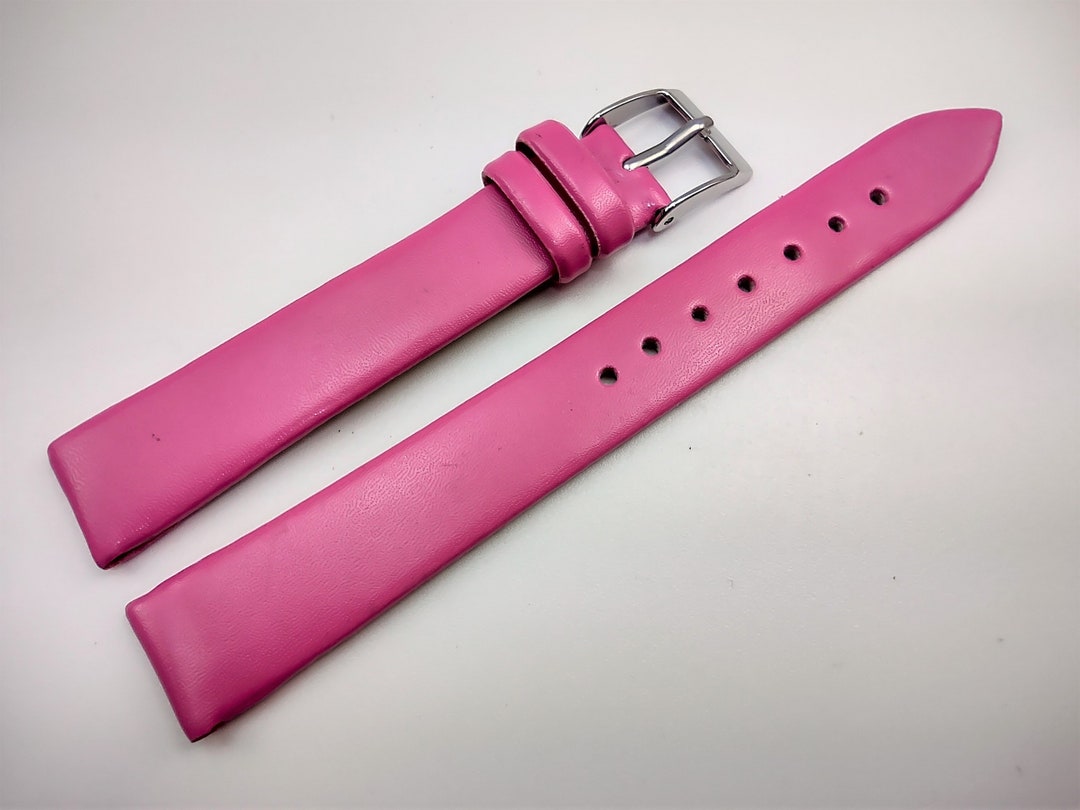 16mm (5/8) 7.5in/19.1cm Regular Length Vintage NOS Pink Genuine Leather ...