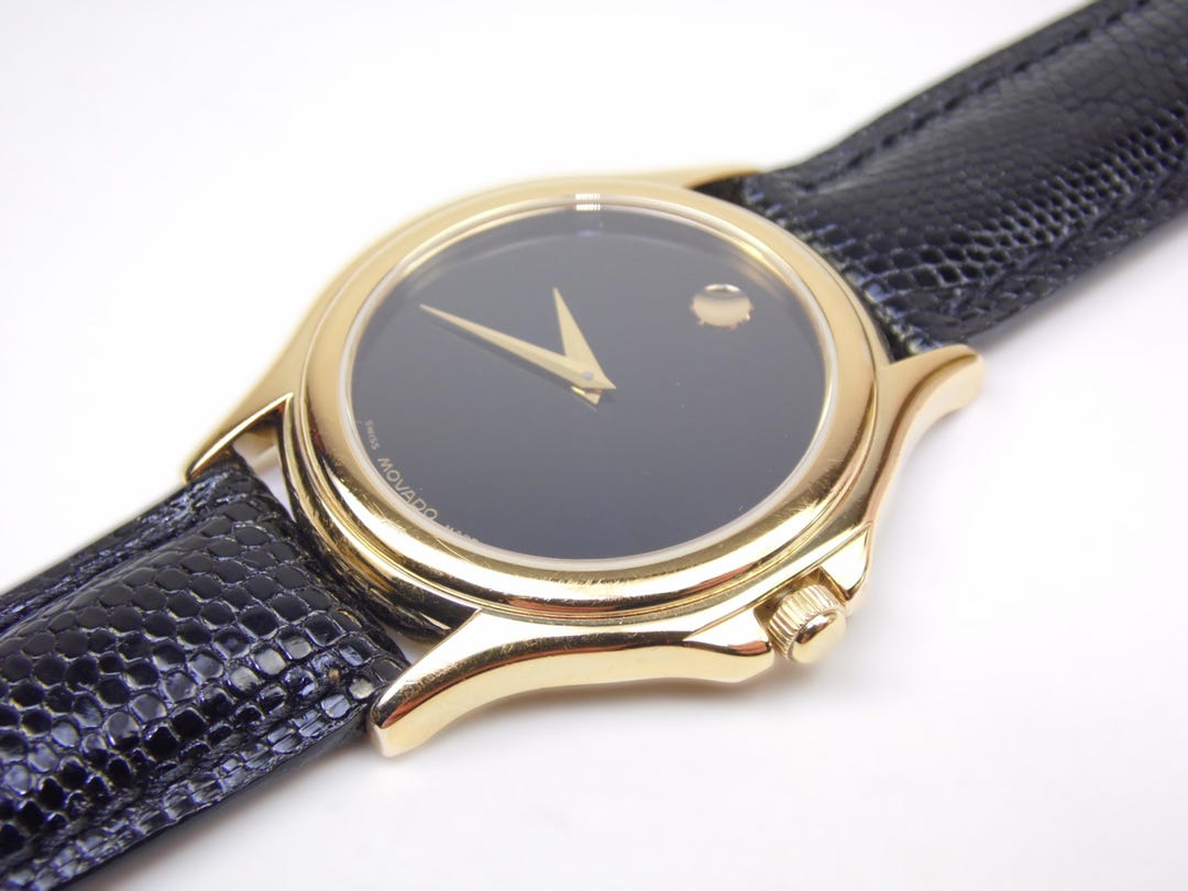 Vintage Mens Womens Unisex Gold Authentic Movado Museum 87 E4 0863 Thin ...