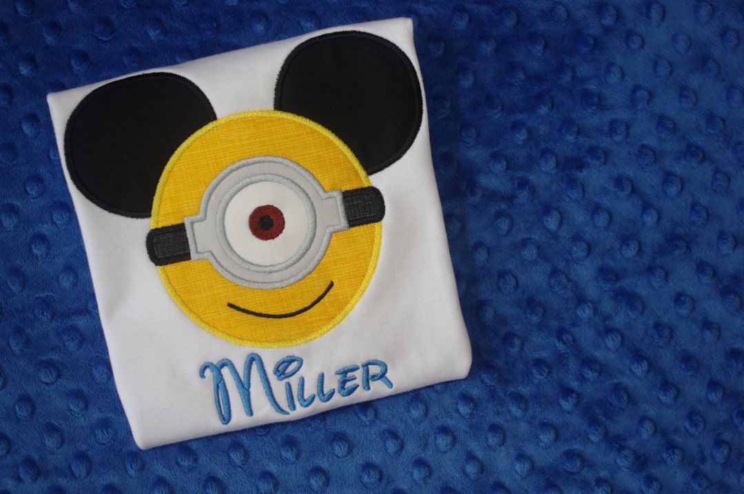 Minion Mickey Mouse Ears Appliquéd Shirts or Onesies - Etsy