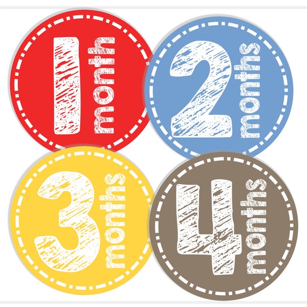 Monthly Stickers Boy - Etsy