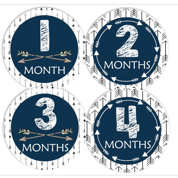 Baby Boy Month Stickers - Etsy