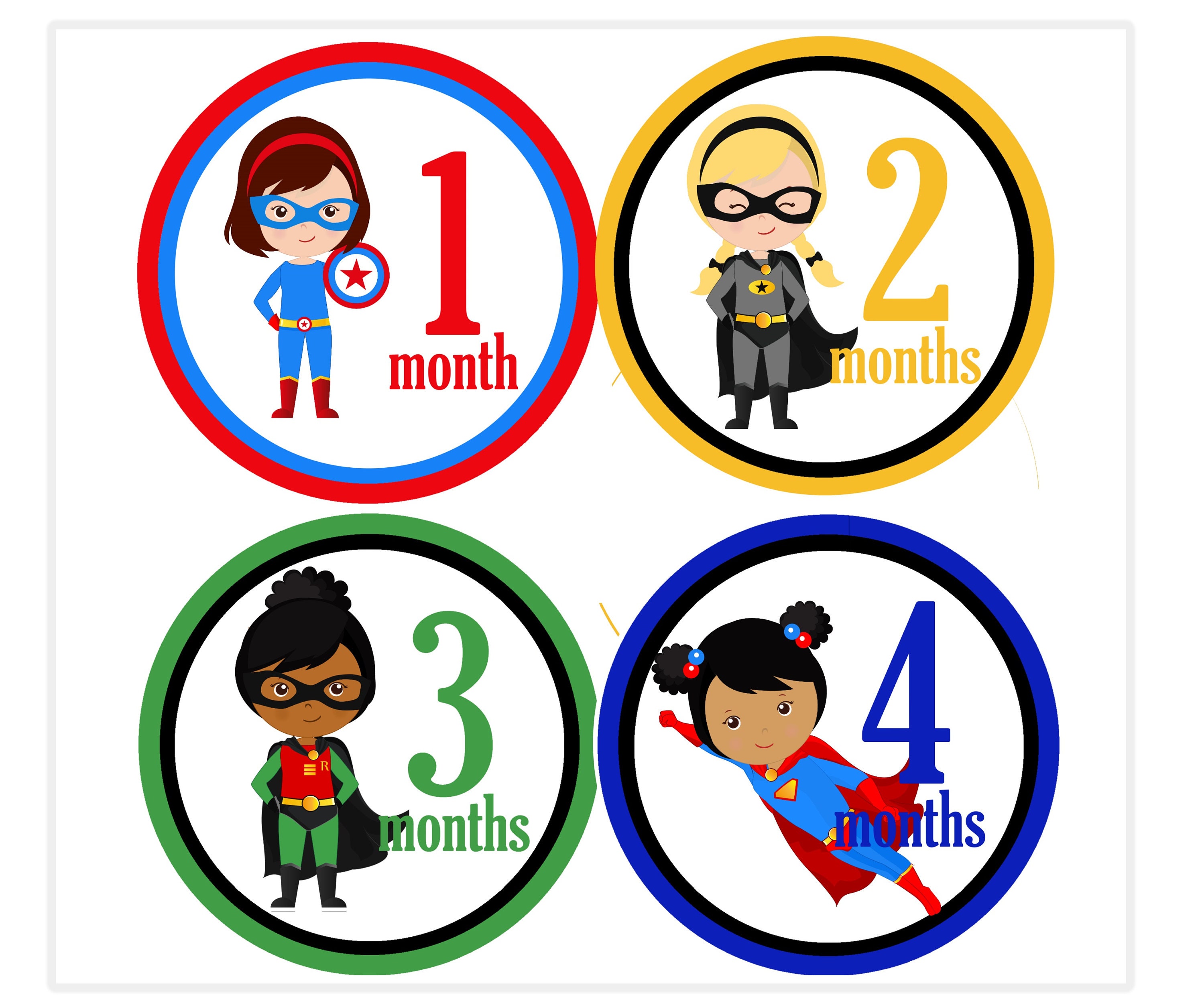 Digital Month Stickers - Etsy