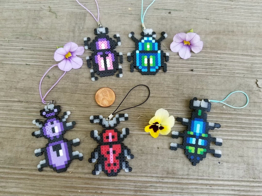 Beetle Mini Perler Bead Cellphone Strap Charms - Etsy