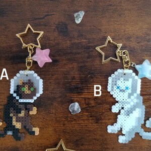 Astronaut Space Kitty Perler Bead Keychains - Etsy