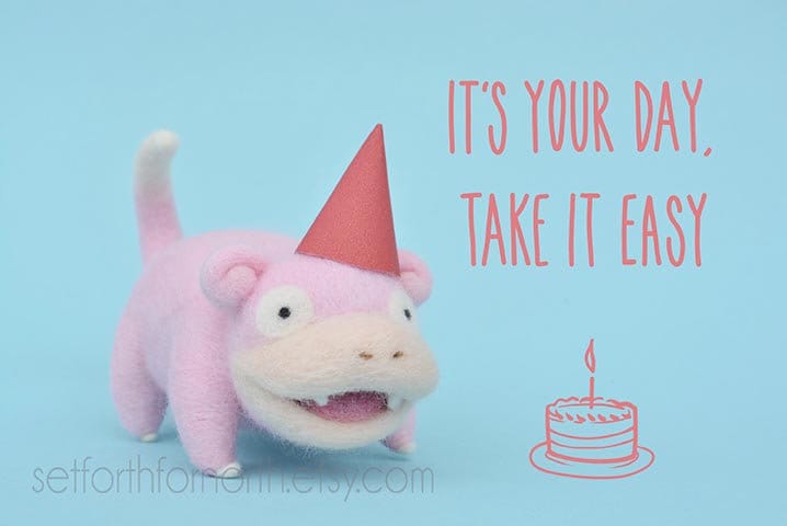 Slowpoke Birthday Greetings Card - Etsy