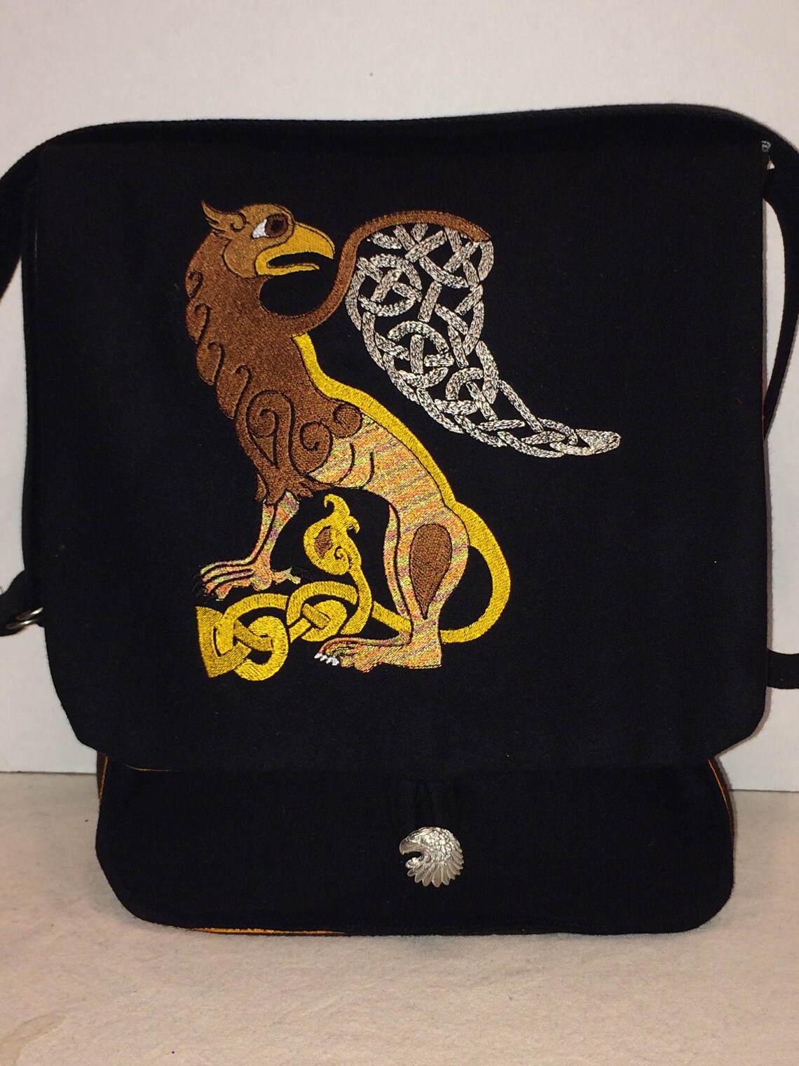 Celtic Style Gryphon Design Haversack Wool and Silk | Etsy