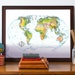 World Map Watercolor Illustration Hand Drawn Labeled Map Print Large ...