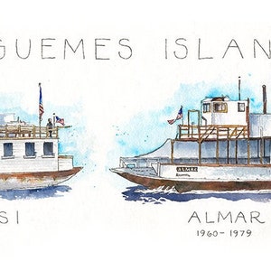 Guemes Island Ferries 24x8 Archival Art Print - Etsy