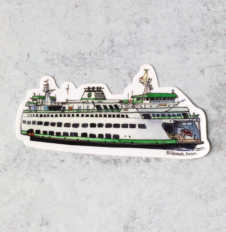 Ferry Sticker Washington State Ferries Ferry Boat Seattle San - Etsy