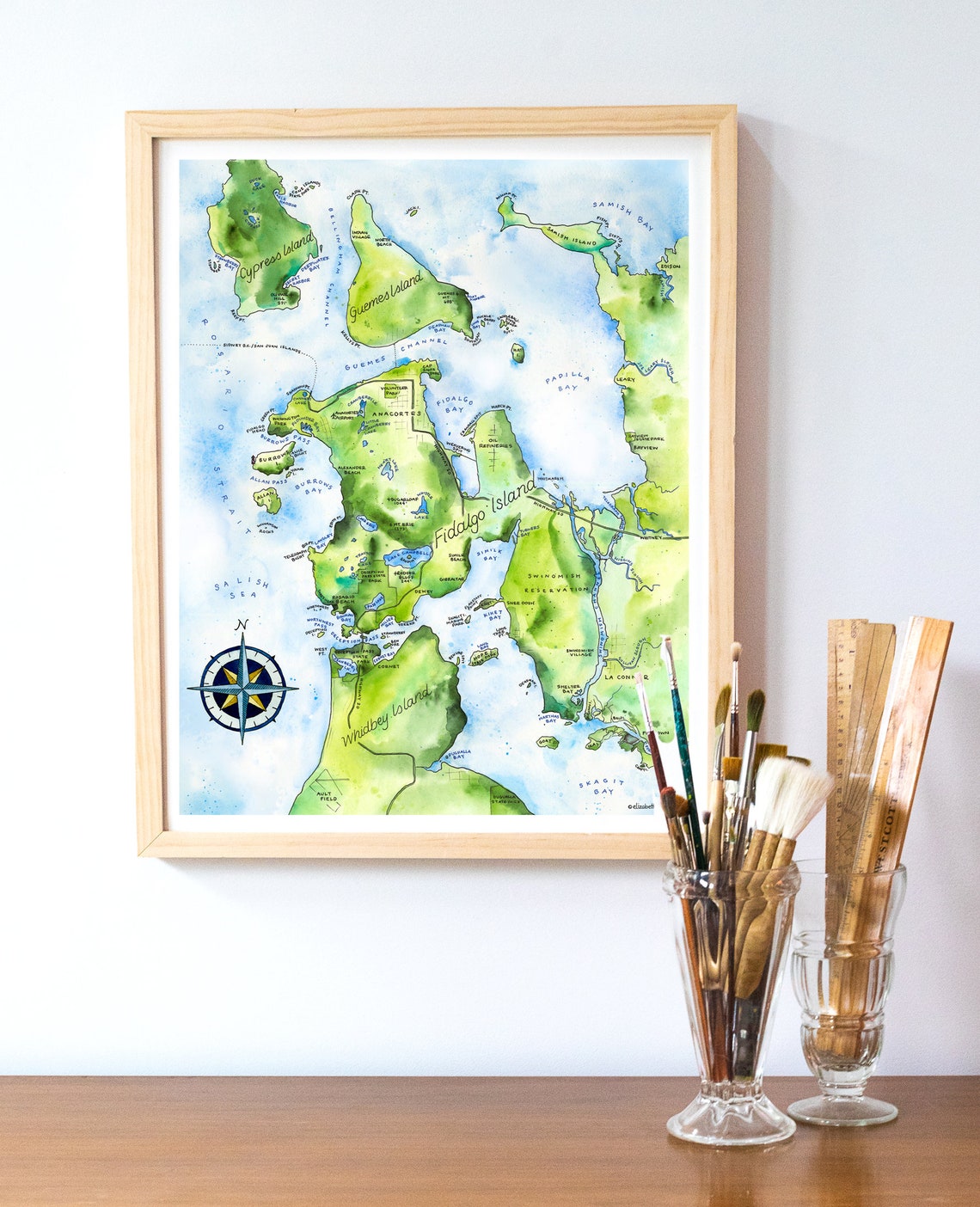 Fidalgo Island Map Anacortes Guemes Cypress Island La Conner Swinomish ...