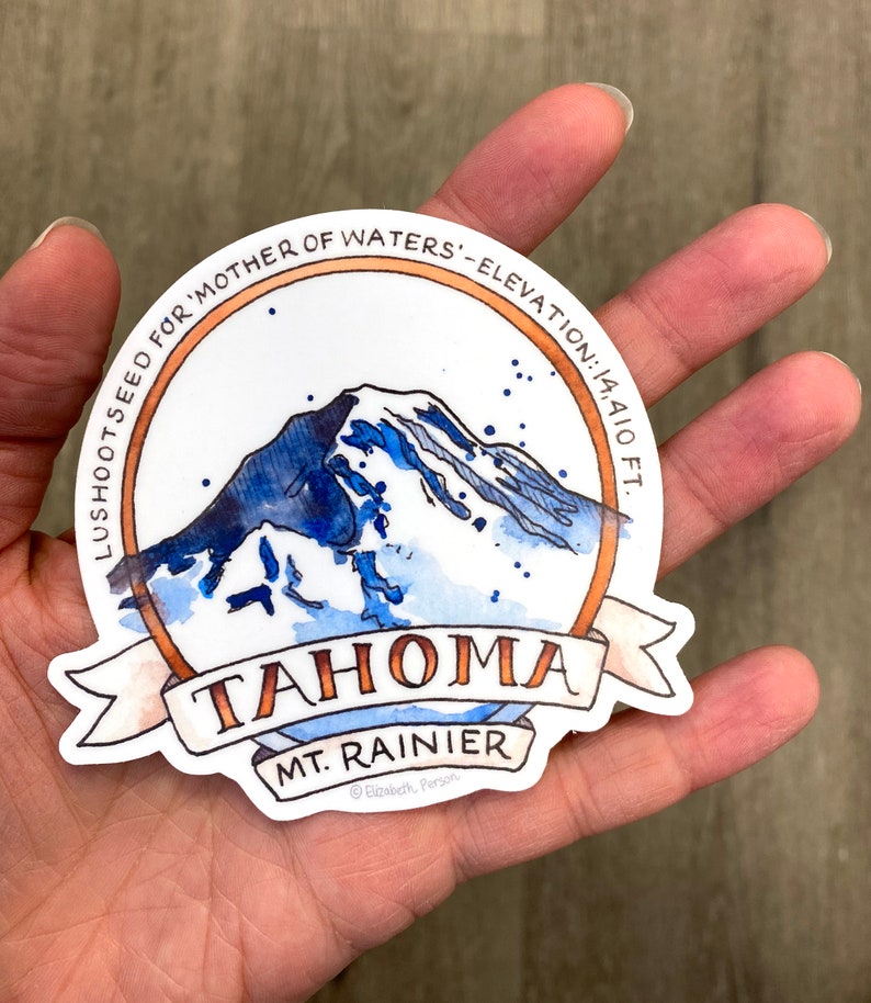Tahoma Vinyl Mountain Sticker for Computer Car Laptop Water Bottle - Etsy