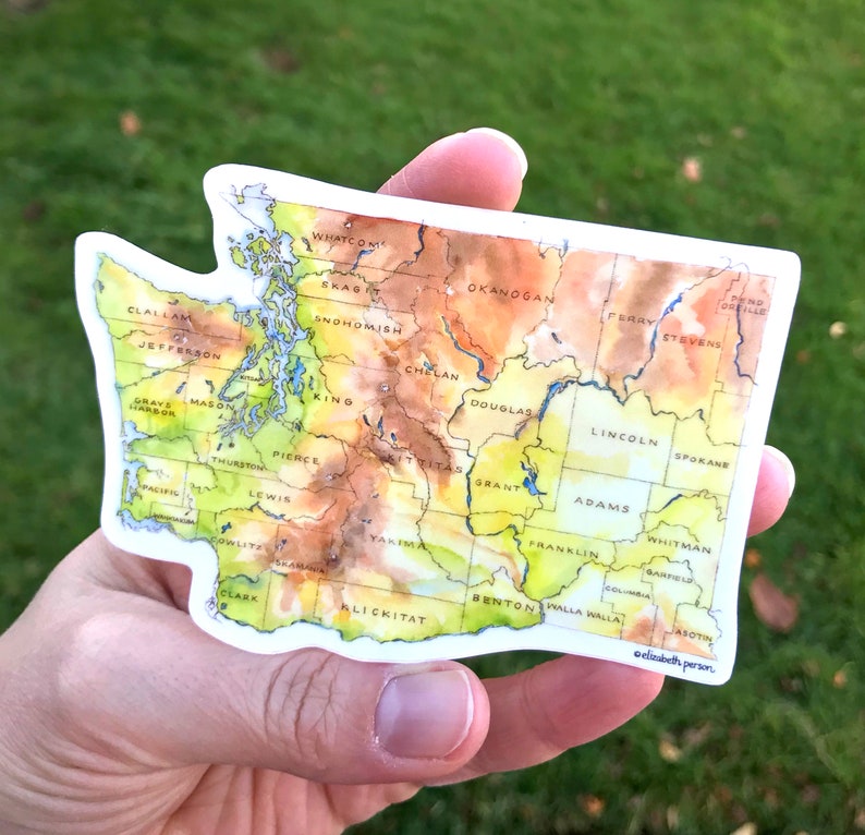 Washington State Sticker State of Washington Seattle Pacific - Etsy