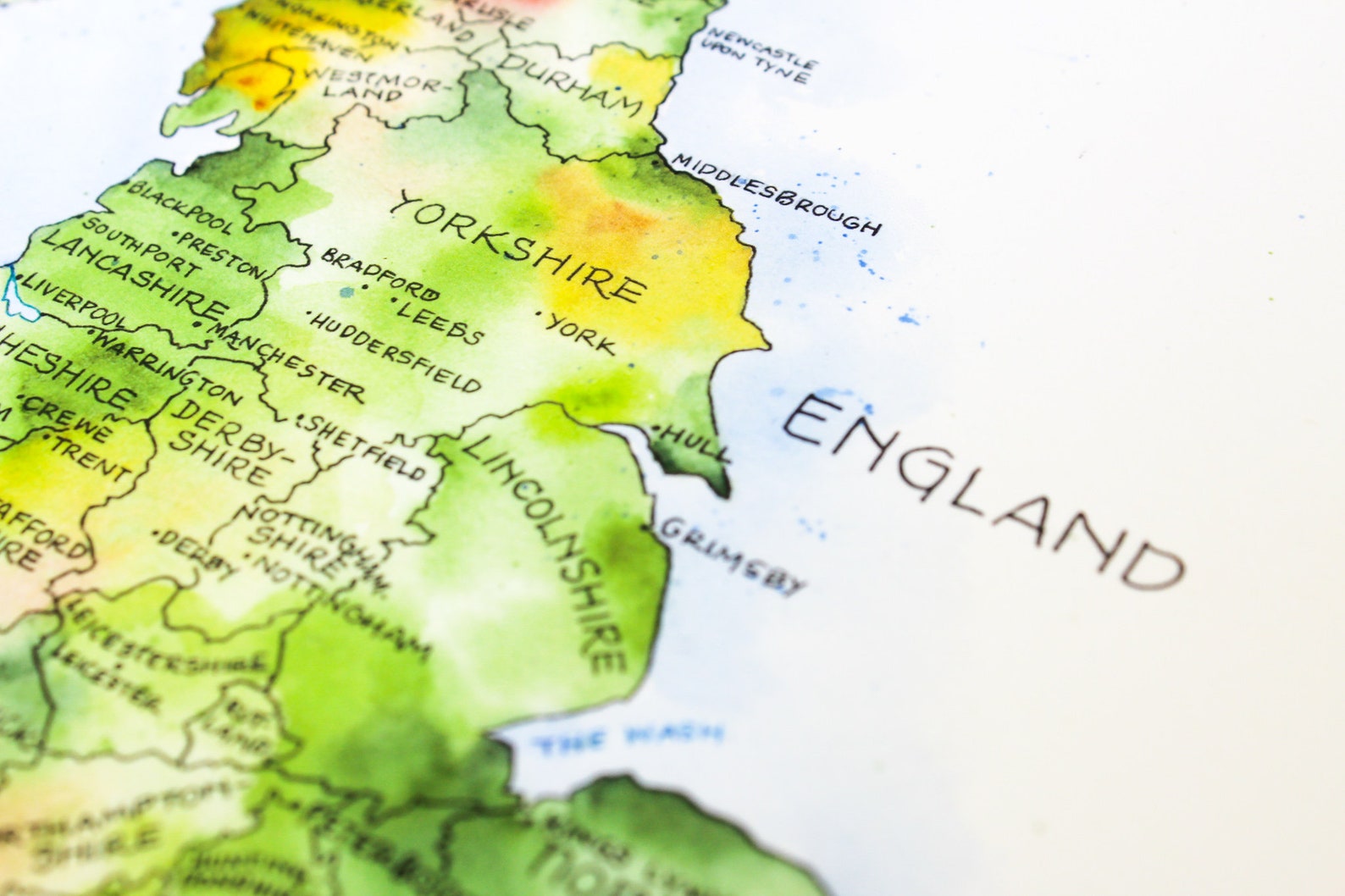 United Kingdom Watercolor Map Art Print Including Scotland | Etsy