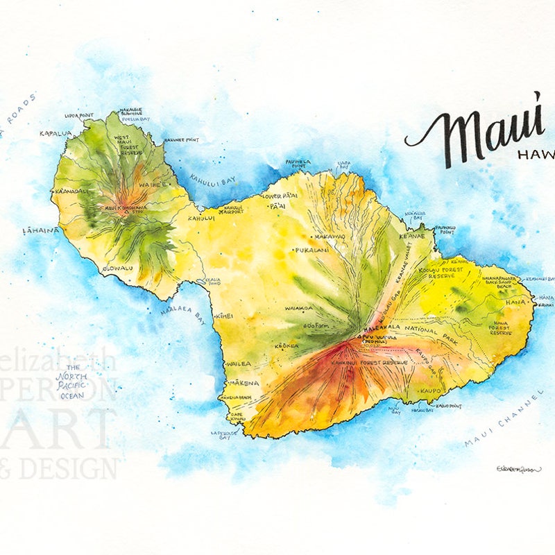 Maui Maps - Etsy