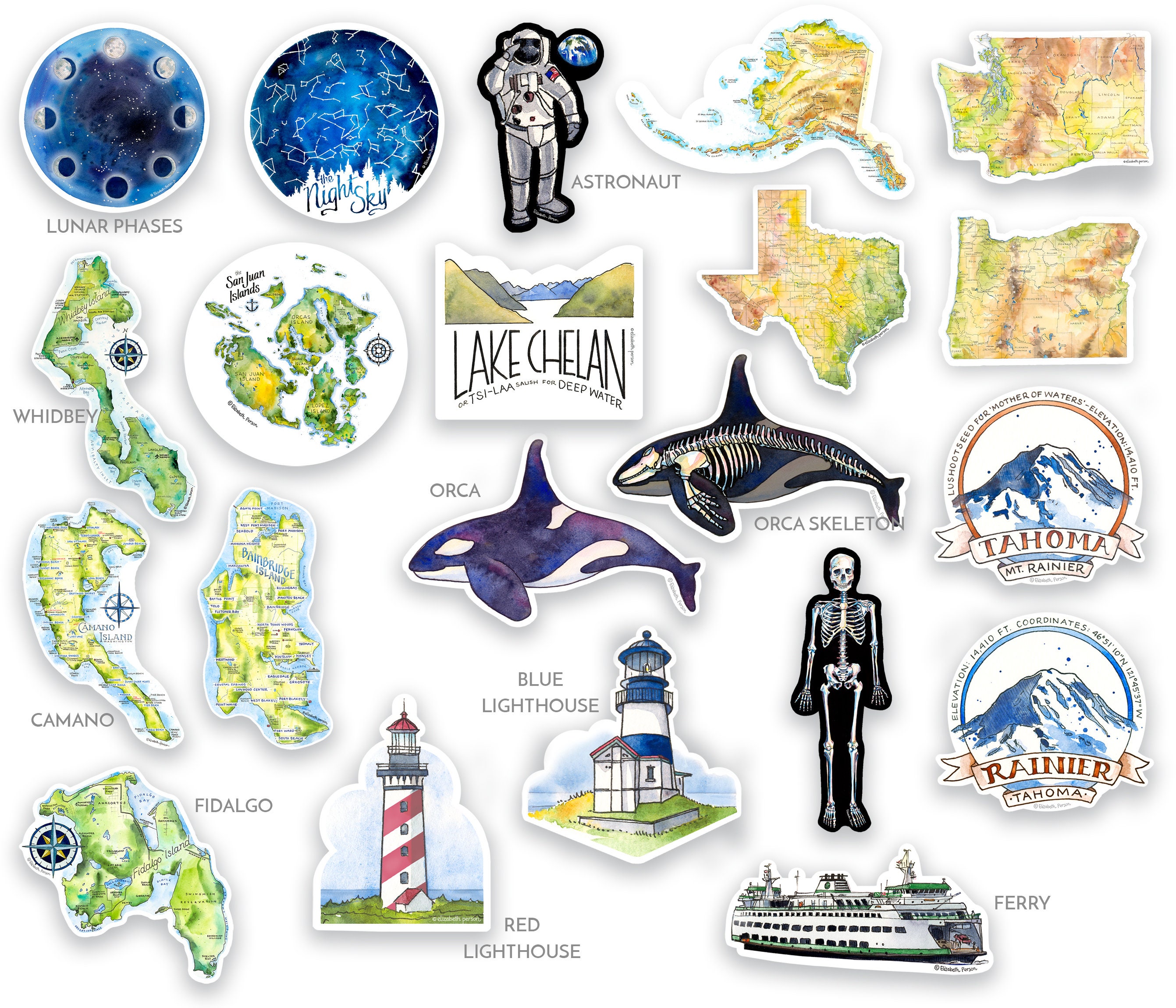 Lunar Cycle Sticker Moon Phases Full Moon Equinox Solstice | Etsy