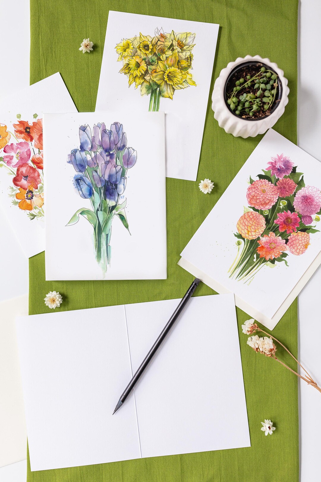 10 Cards /// Floral Assortment - Etsy