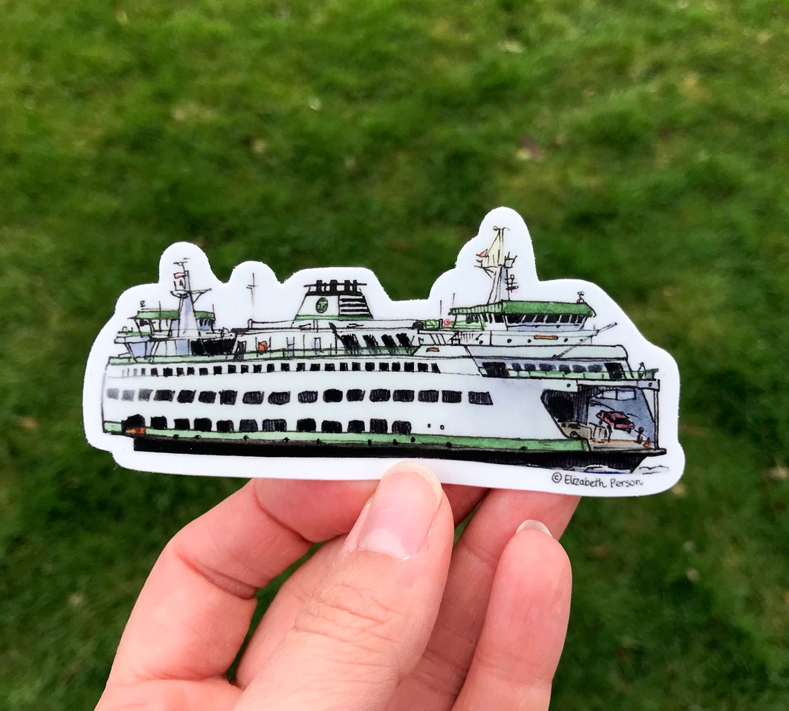 Ferry Sticker Washington State Ferries Ferry Boat Seattle San | Etsy
