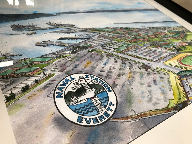 NAVSTA Everett Map Illustration Everett Naval Station Base Map - Etsy