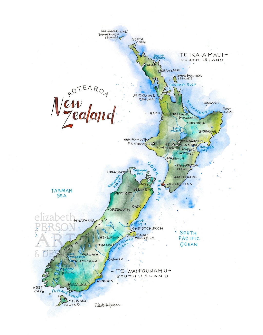 New Zealand Physical Map