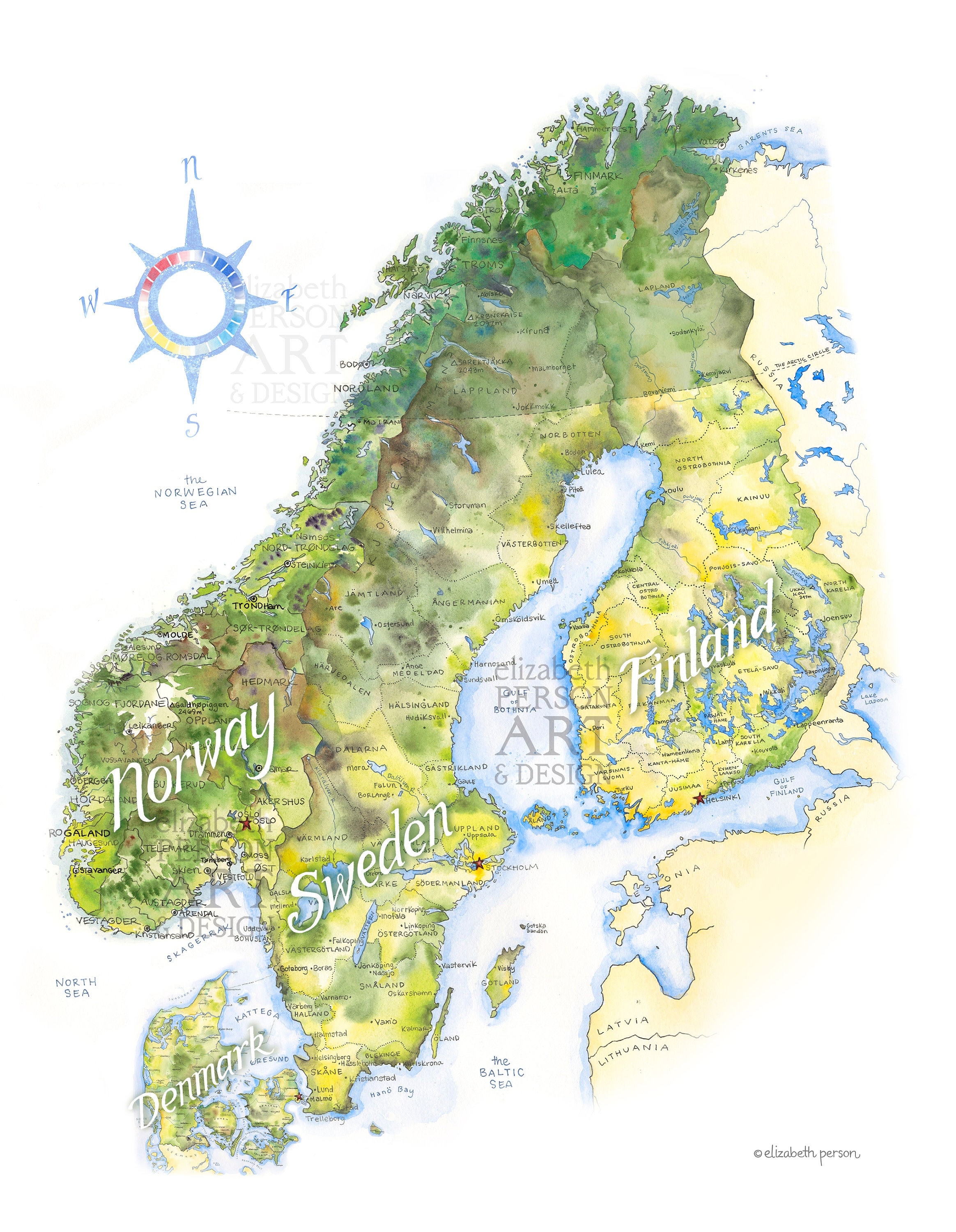 scandinavian peninsula physical map