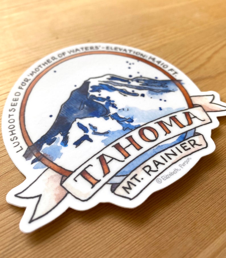 Tahoma Vinyl Mountain Sticker for Computer Car Laptop Water Bottle - Etsy