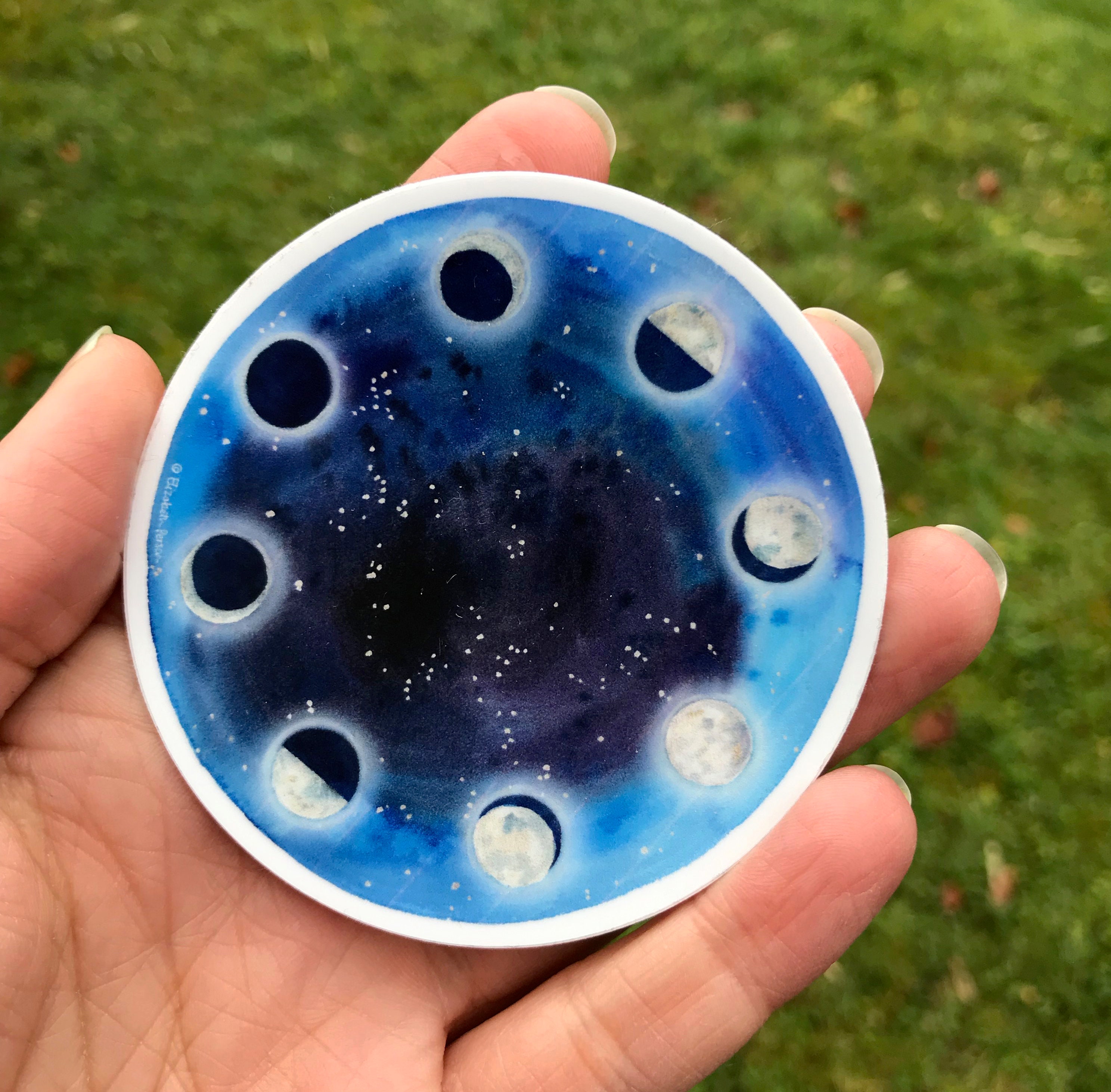 Lunar Cycle Sticker Moon Phases Full Moon Equinox Solstice - Etsy